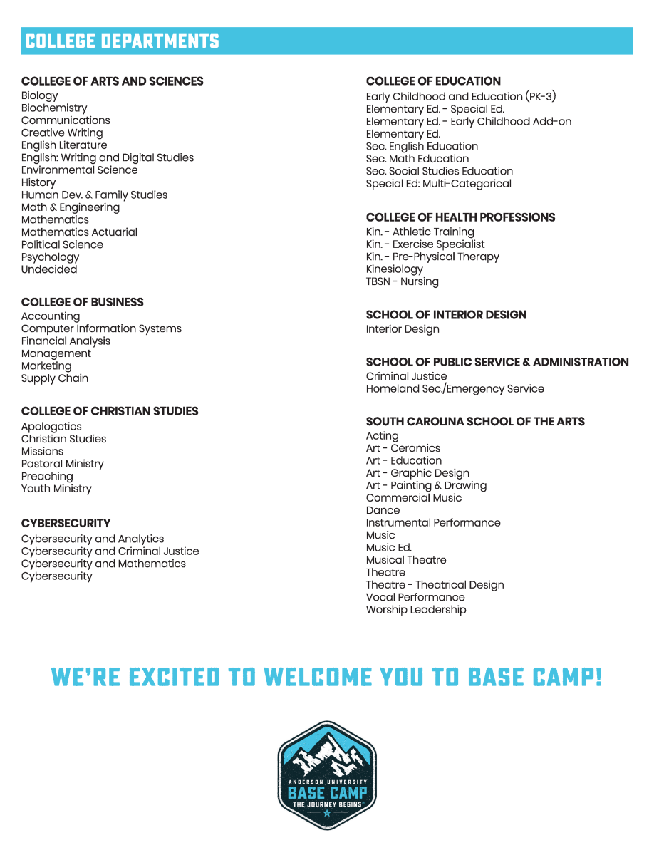 Anderson University - Base Camp Orientation